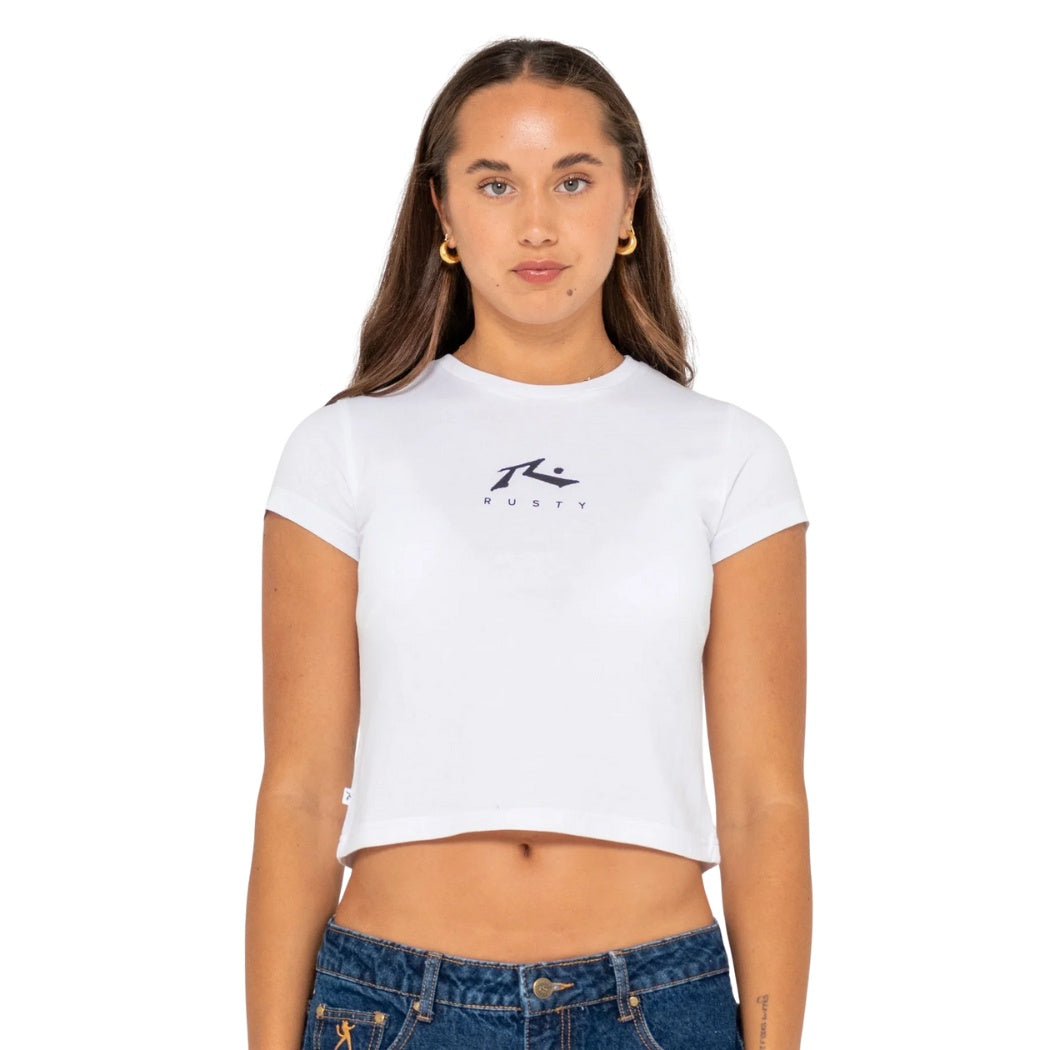 Rusty Essentials Relaxed Mini Tee White – Jungle Surf Shop