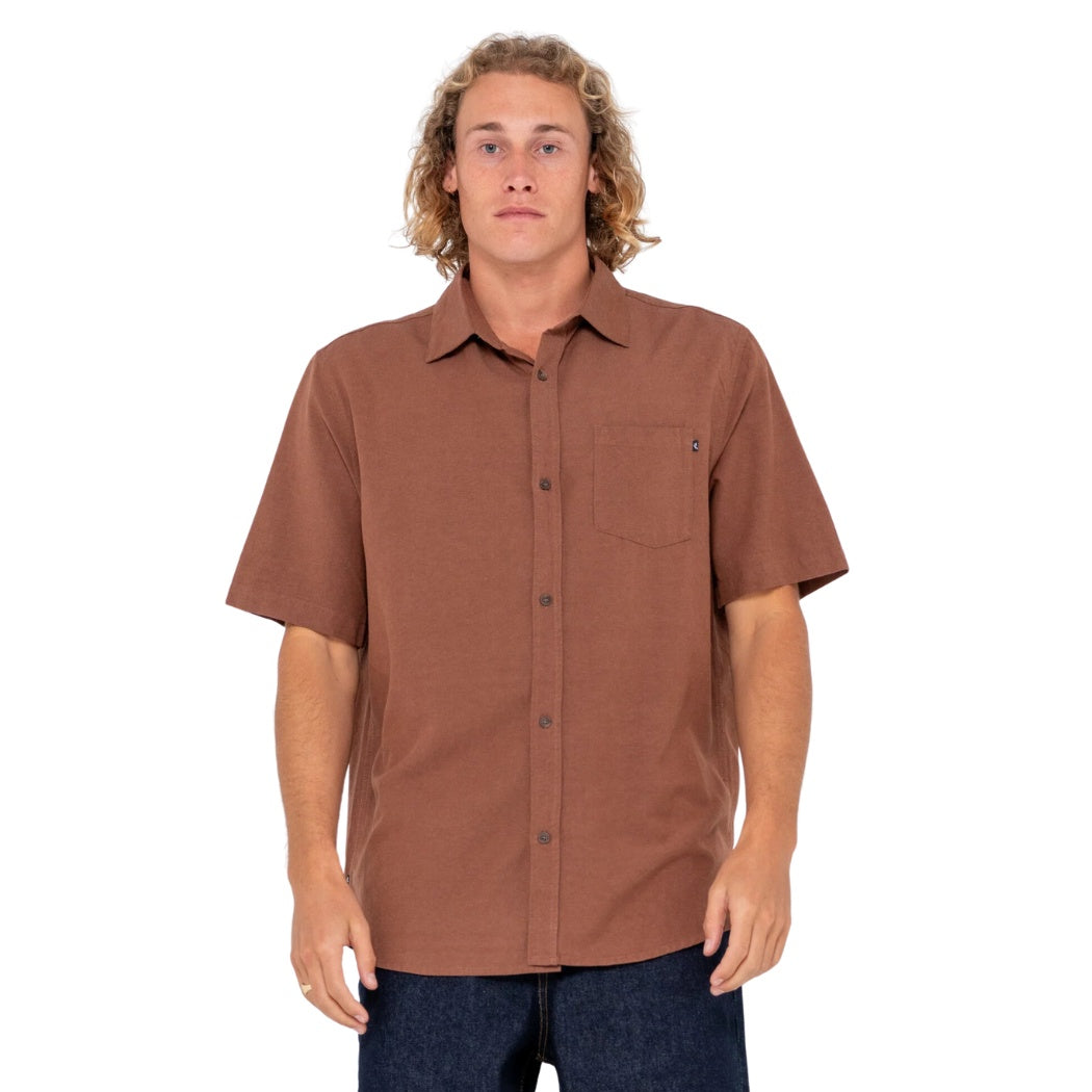 Rusty Overtone Linen Shirt Java – Jungle Surf Shop