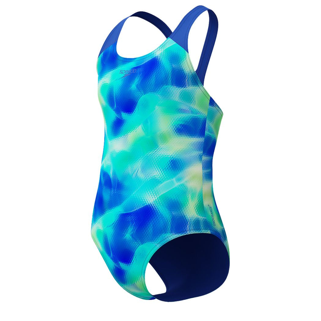 Speedo Girls Print Splashback One Piece Mayan Blue Deep Sapphire ...
